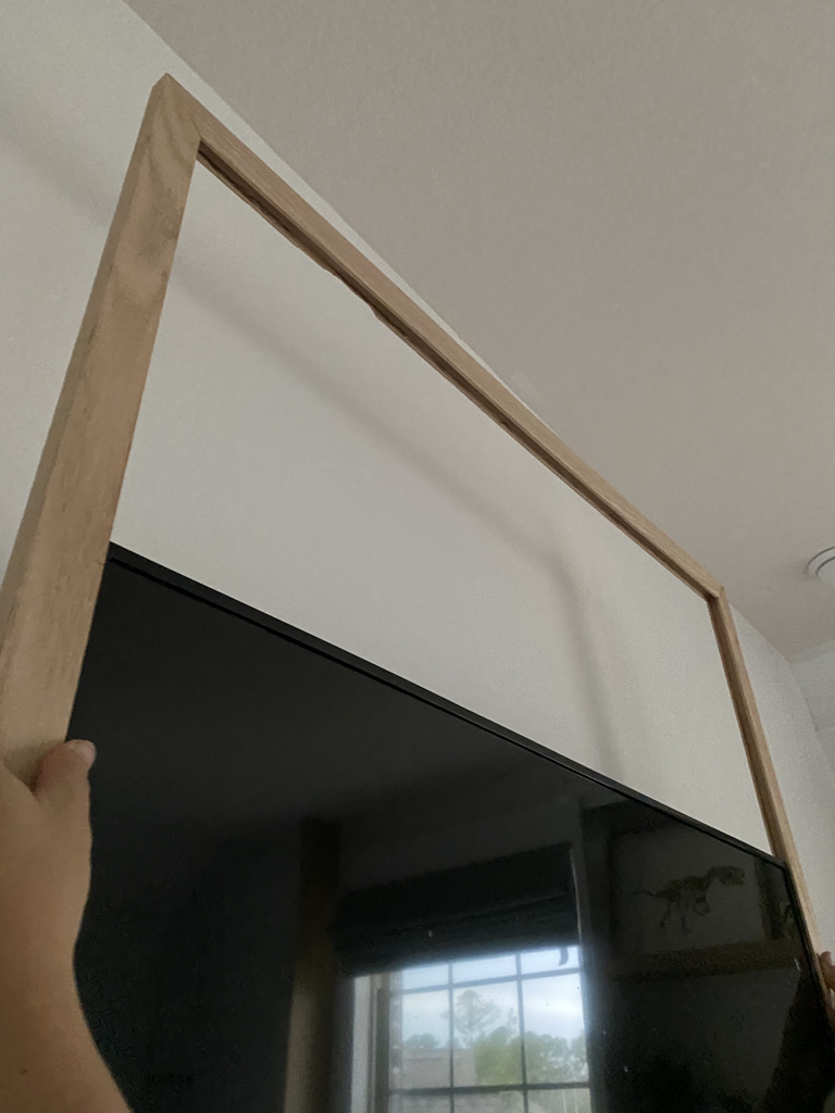 DIY TV FRAME - TOUCHES OF WOOD