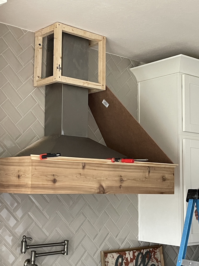 Kitchen Vent-hood Makeover - TOUCHES OF WOOD